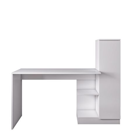 Matilda Computer Desk With Storage Shelves White Office Desk With Door ...